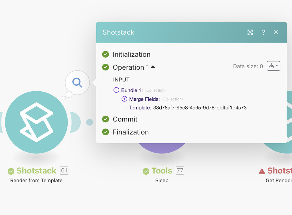 Error 200 make module "Get render status" UUID missing - Shotstack API - Shotstack Community